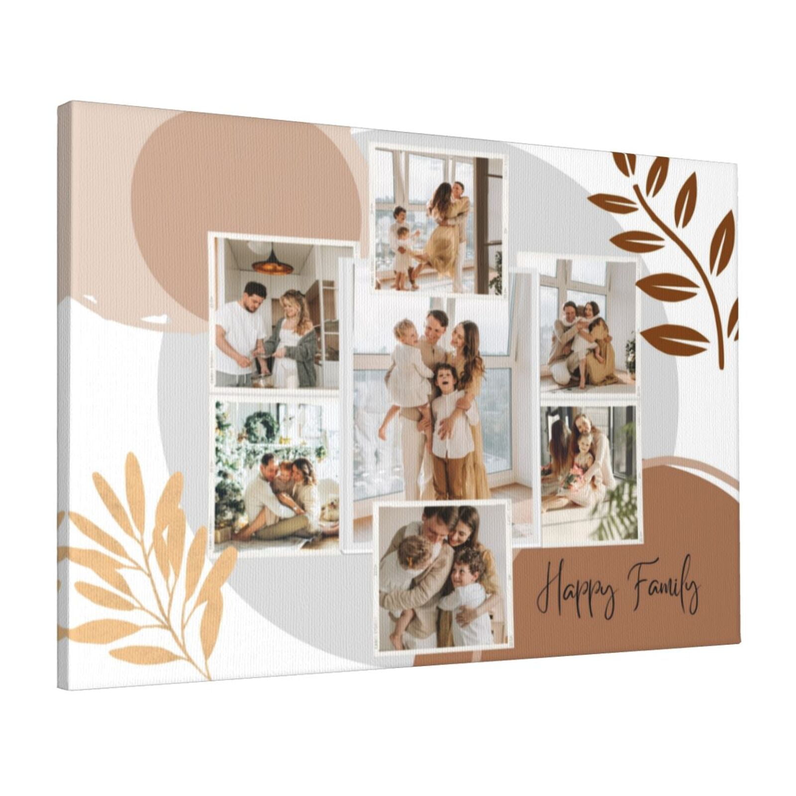 Famgem Brown And White Minimalist Happy Family Collage Photo 16" x 20 ...