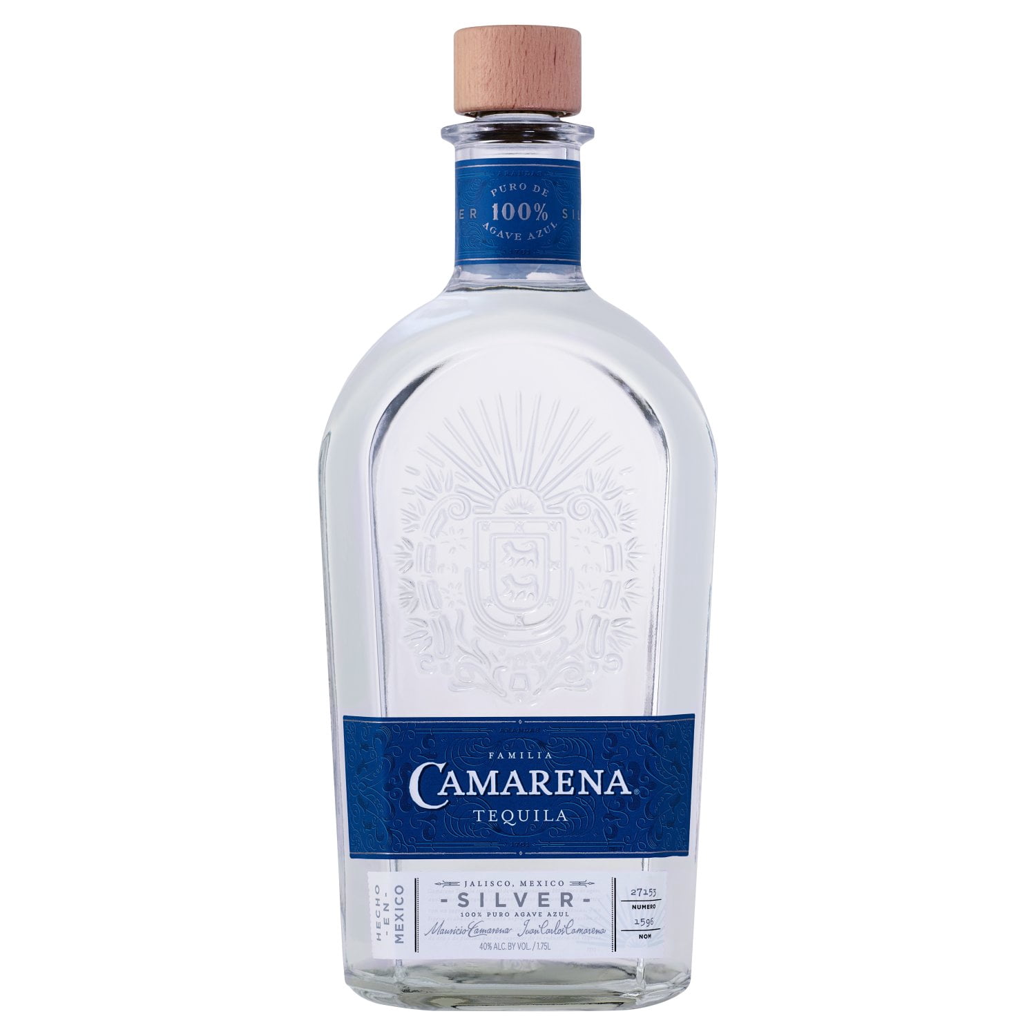 Camarena, Silver Tequila, 1.75 L Glass Bottle, 40% ABV - Walmart.com