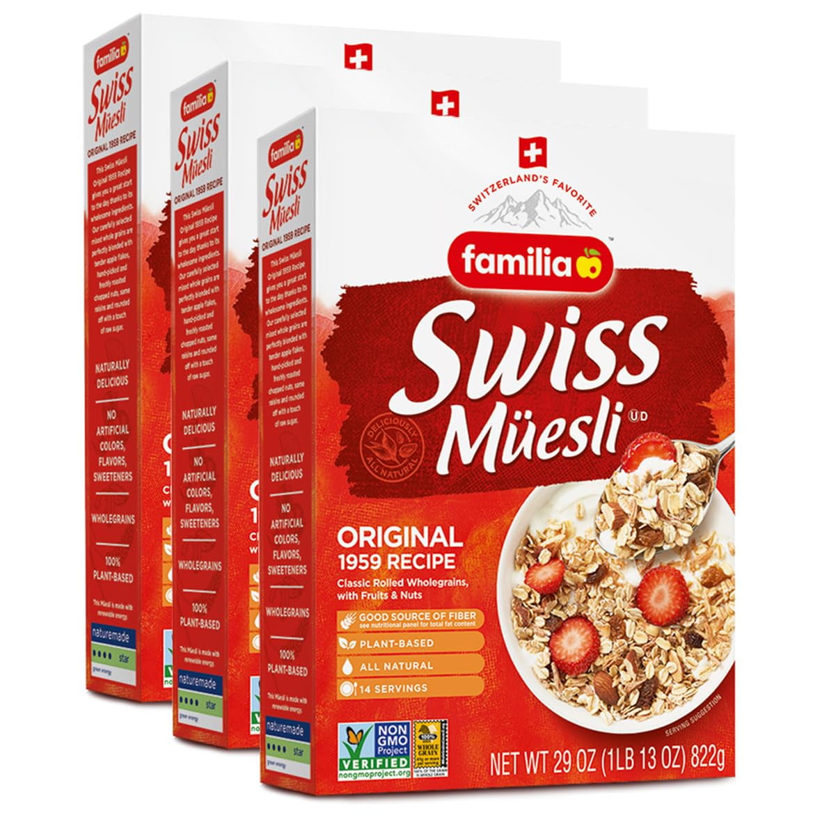 Familia Swiss Muesli Cereal, IFF17 Original Recipe with Fruit and Nuts ...