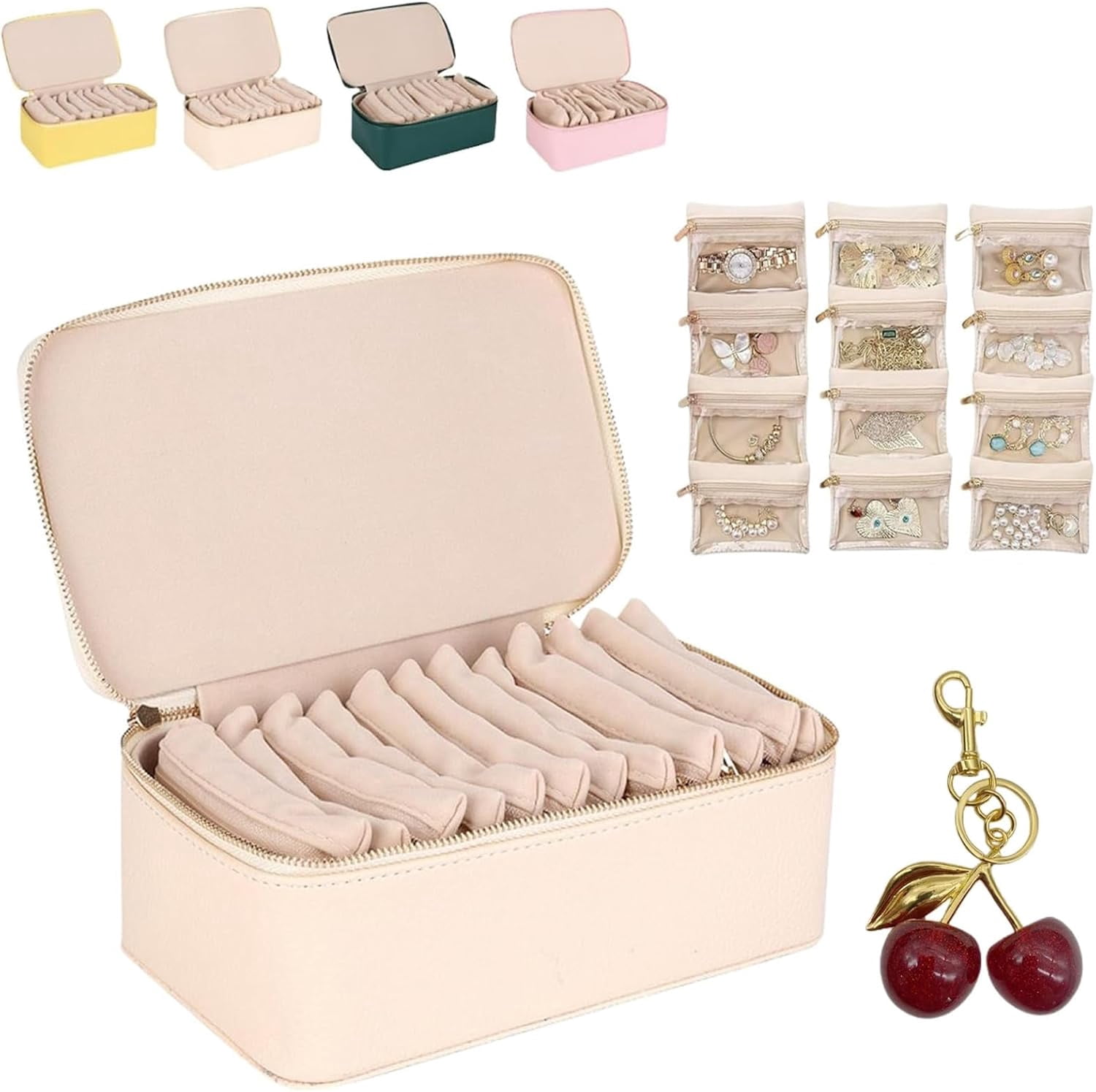 Familiarn Travel Jewelry Box with 12 Small Pouches, 2025 New Portable ...