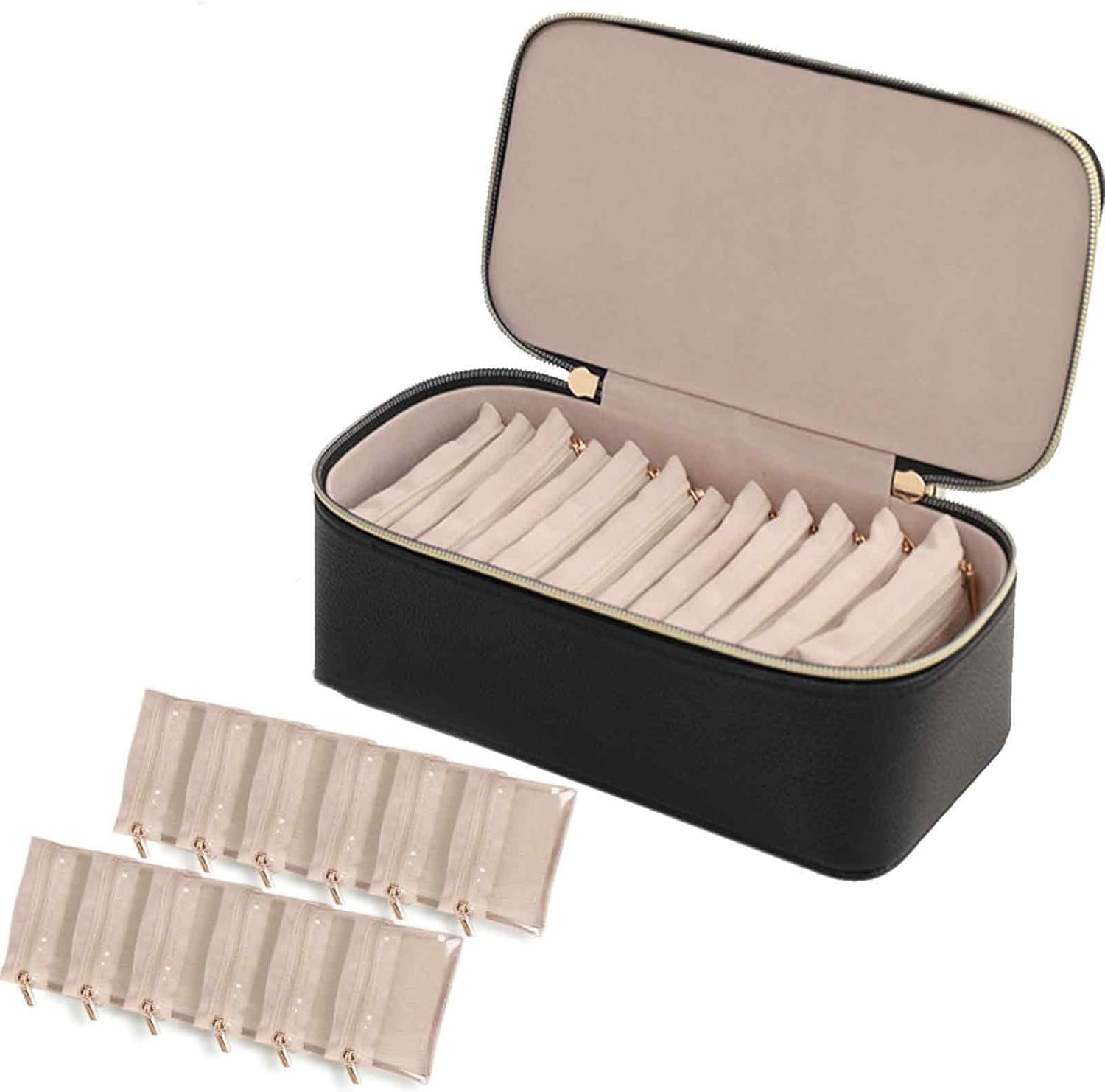 Familiarn Travel Jewelry Box with Small Pouches, New Jewelry Travel ...