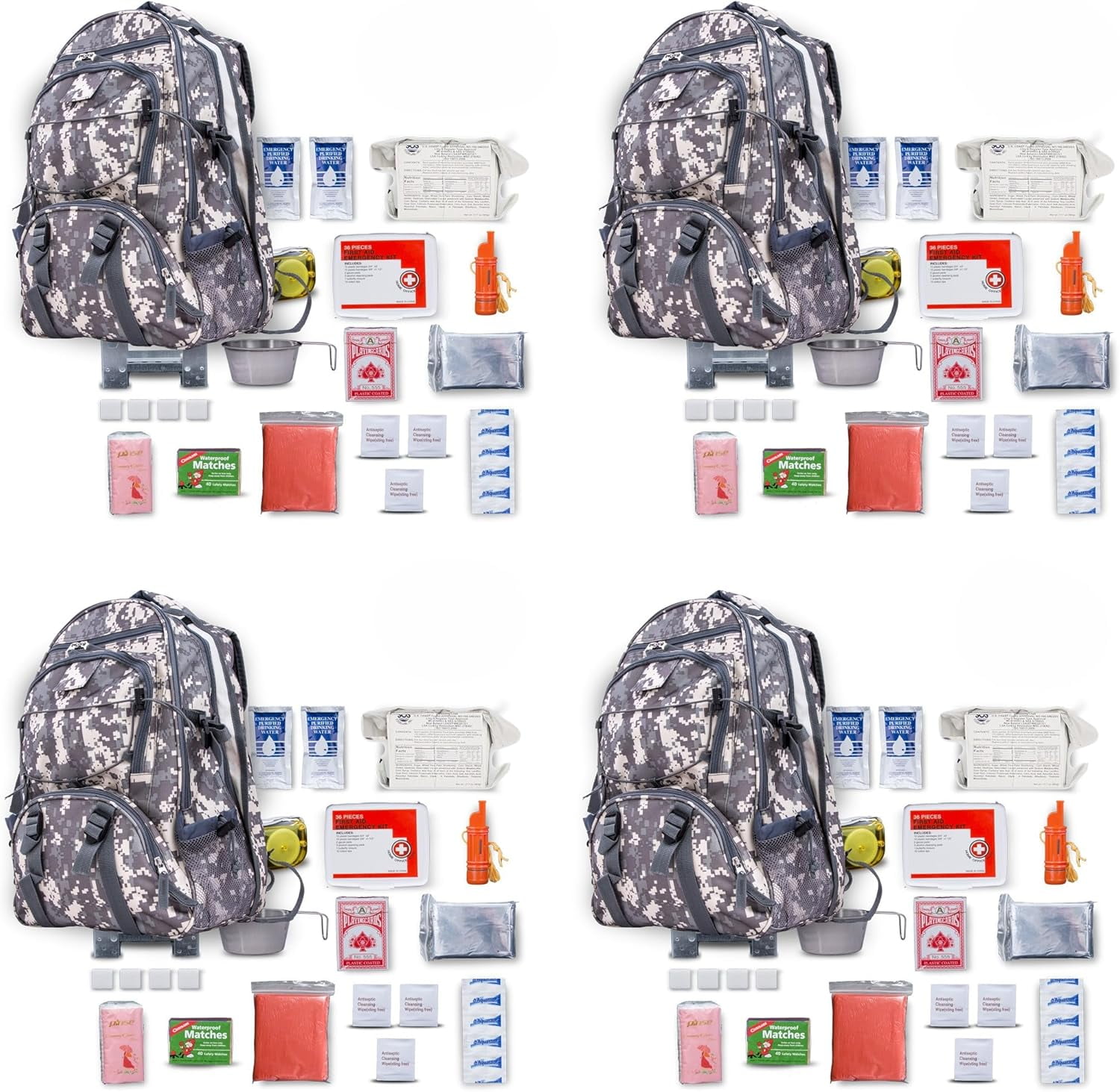 Family 4 Pack - B72 - Pro Series Deluxe Camo 72 Hour Emergency Backpack ...