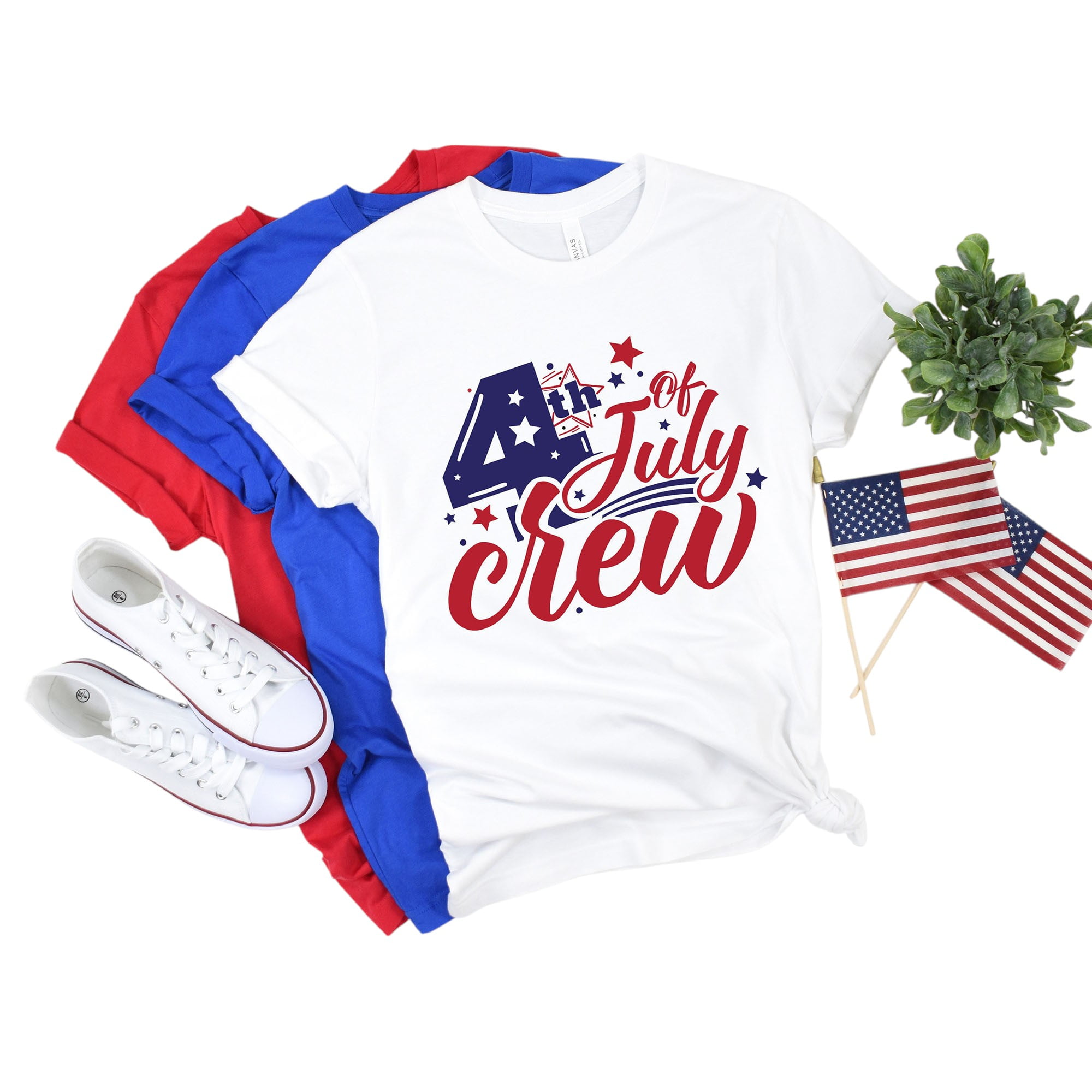 Family 4Th Of July Retro Unisex Classic 2D T-Shirt - Fourth Crew Independence Day Matching ...