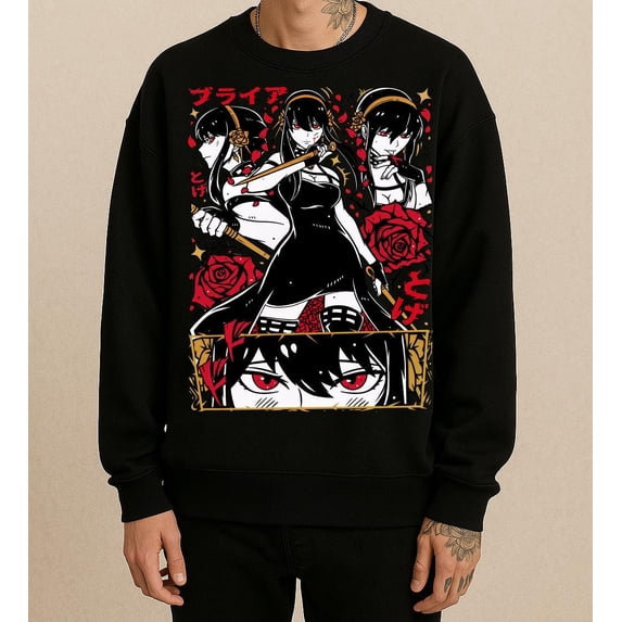 Family Anime Sweatshirt, Cute Waifu Psychic Girl, Secret Agent Action ...