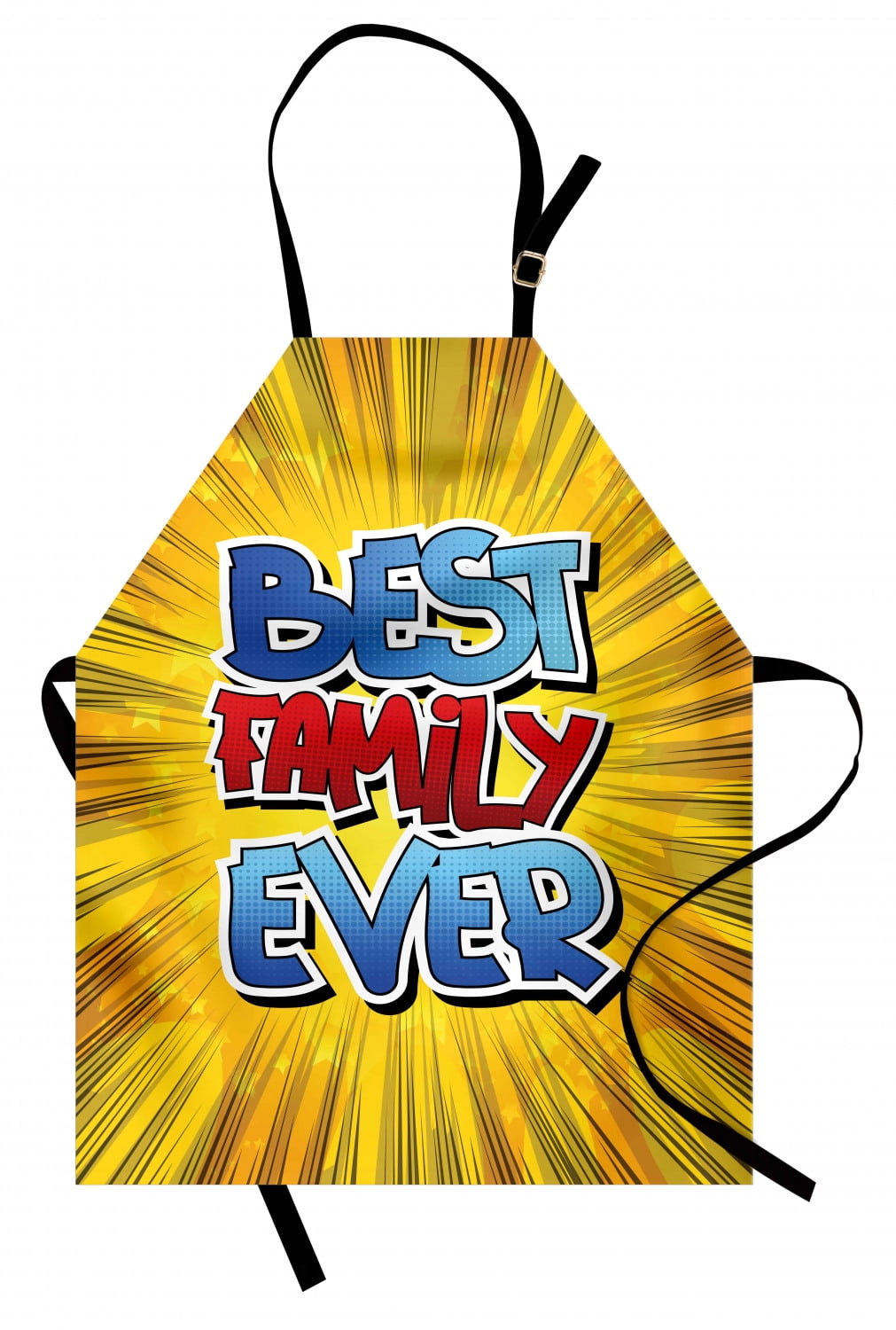 Family Apron Comic Book Style Best Family Ever Words on Abstract ...
