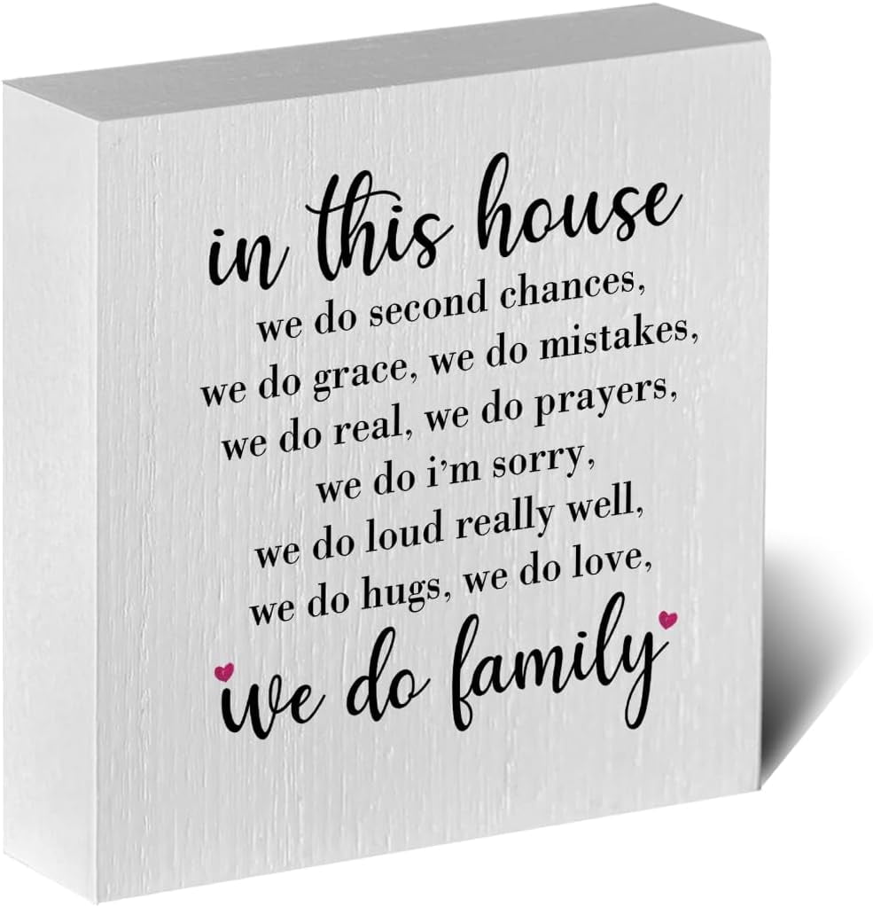 Family Artwork Wood Box Sign Rustic Farmhouse Style In This House We Do ...