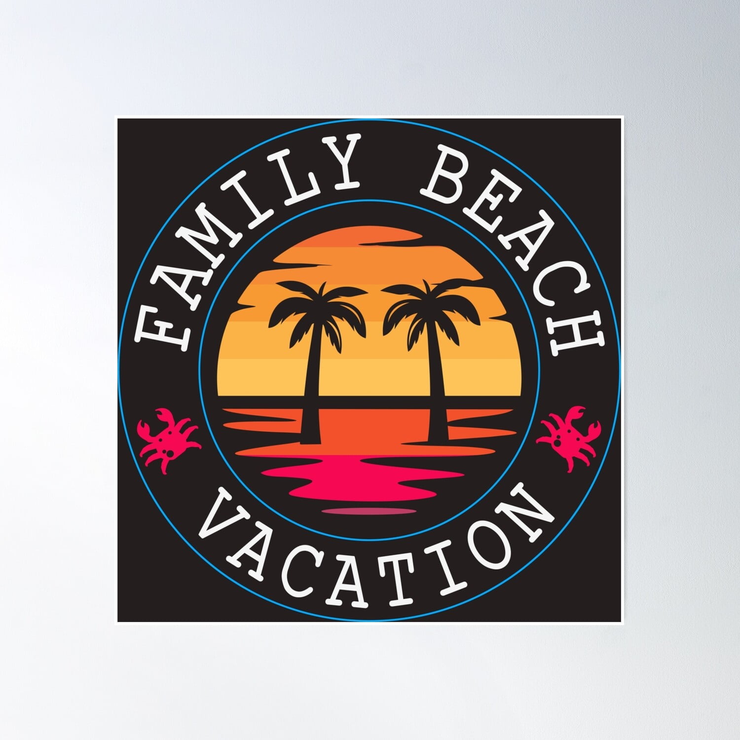 Family Beach Vacation Poster Wall Art, Modern Wall Decor, 24x24 ...