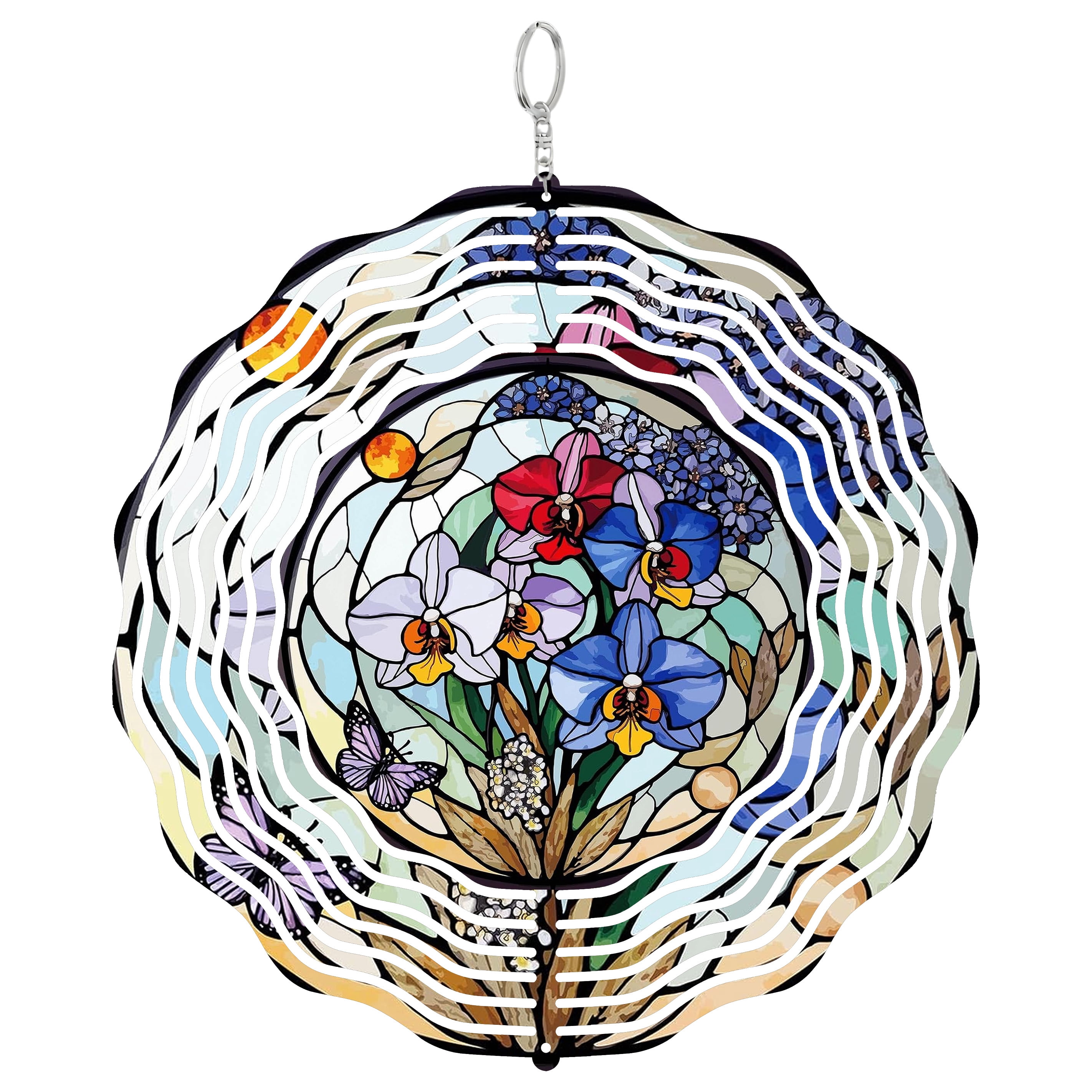 Family Birth Flowers Metal Wind Spinner, Floral Kinetic Garden Decor ...