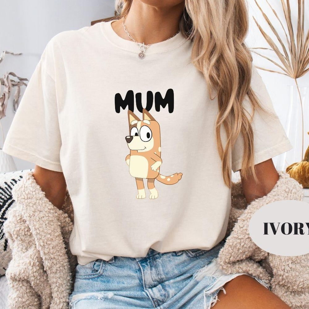 Family Bluey Shirt, Bluey, Bingo, Mum, Dad, Blue And Friends Tee, Gift ...