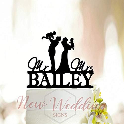 Family Cake Topper with kids, Wedding Cake Topper, Couple Cake Topper ...