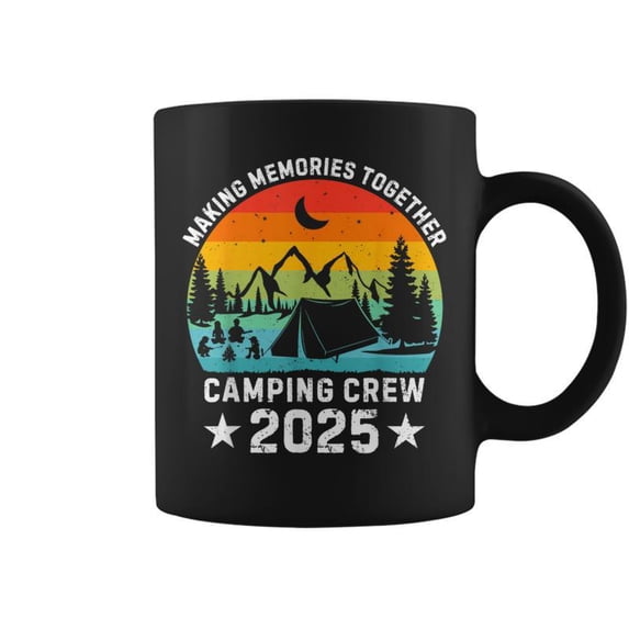 Family Camping Crew 2025 Outdoor Camper Group Matching Coffee Mugs ...
