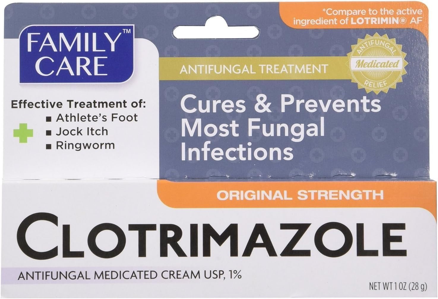 Family Care Clotrimazole Antifungal Cream - Athletes Foot Cream, Jock ...