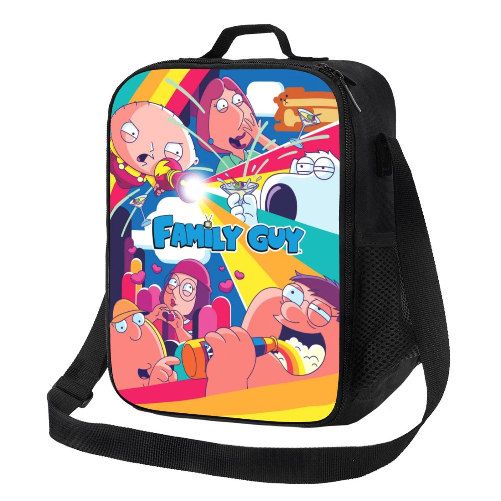 Family Cartoon Guy Lunch Bag Simple Insulated Lunch Box Reusable Cooler ...