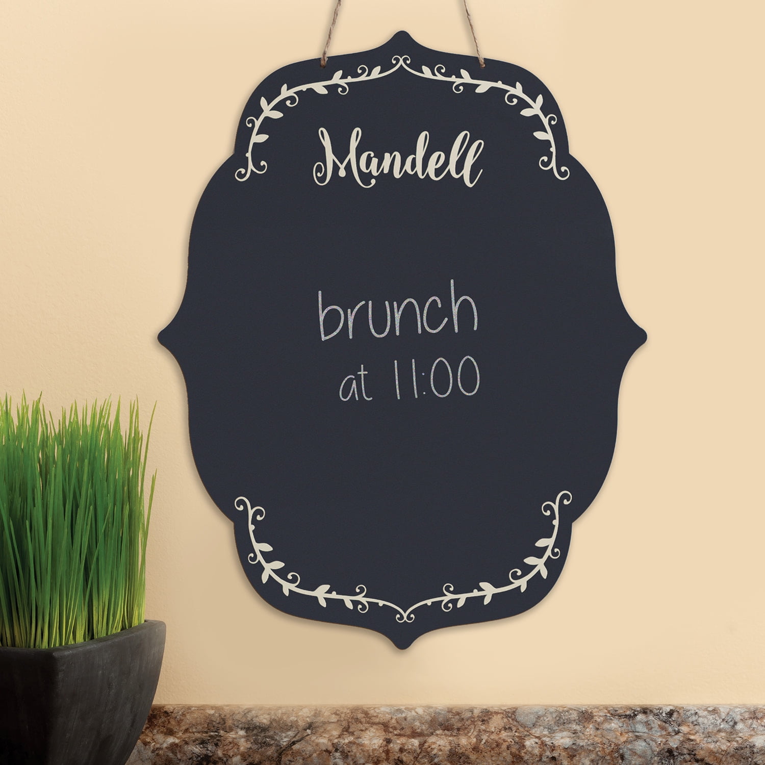 ONLINE Family Chalkboard Sign - Personalized Wood Hanging Board for ...