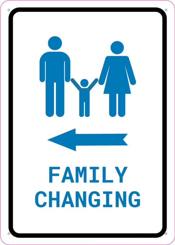 Family Changing Left Arrow Sign Outdoor Metal Sign - 12 X 8 Metal Signs ...