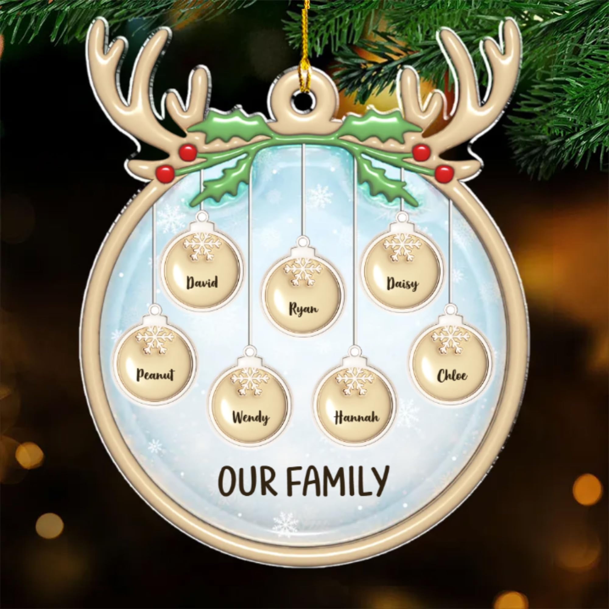 Family Charm Personalized 3D Inflated Effect Acrylic Ornament, Custom ...