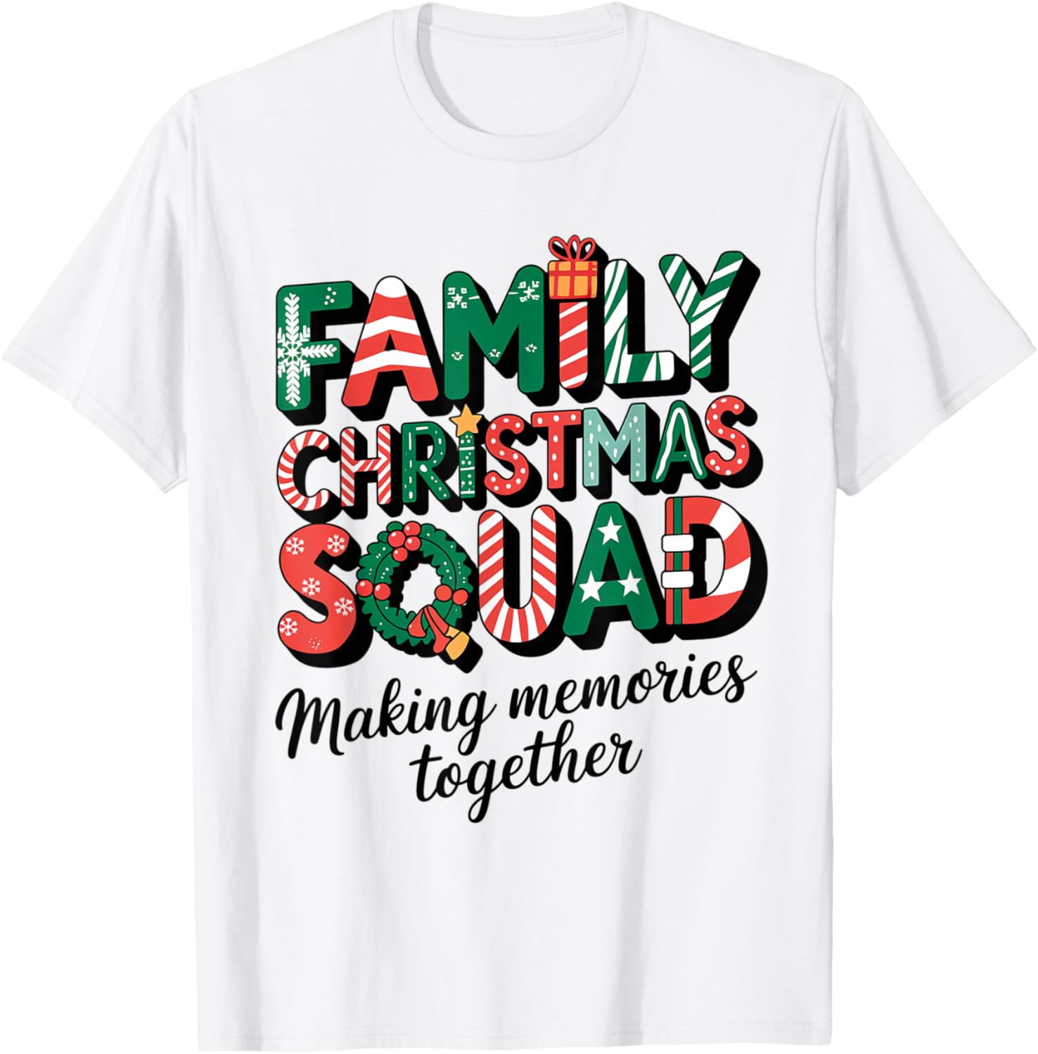 Family Christmas 2024 Matching Squad Santa Elf Funny Xmas T-Shirt men ...