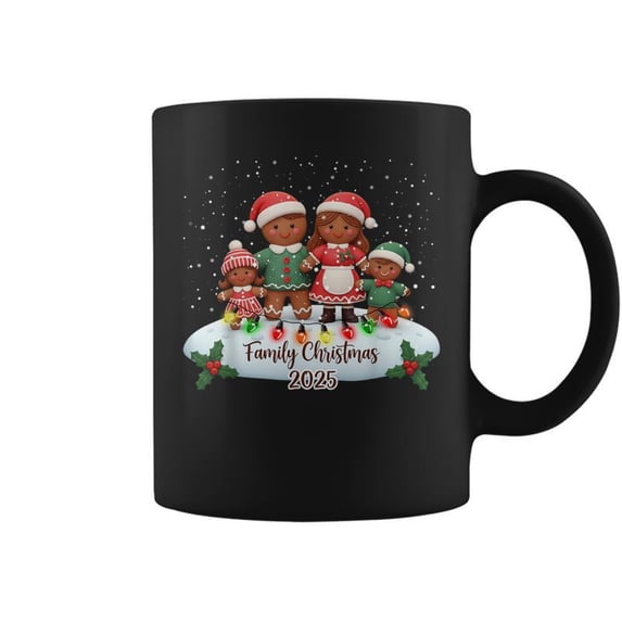 Family Christmas 2025 Cute Gingerbread Matching Outfit Xmas Coffee Mugs ...