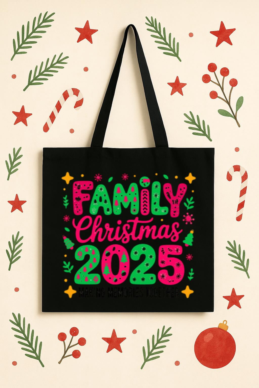 Family Christmas 2025 Festive Tote Bag Holiday Celebration Matching ...