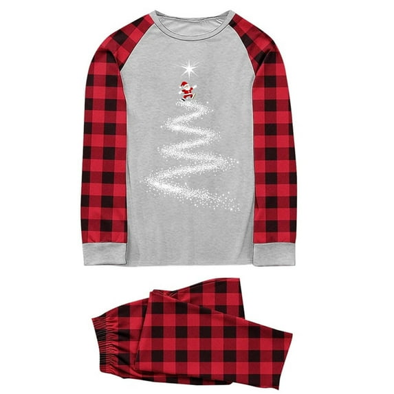 Family Christmas Pajamas Christmas Family Matching Dad Pajama Set Long Sleeve Crew Neck Full ...