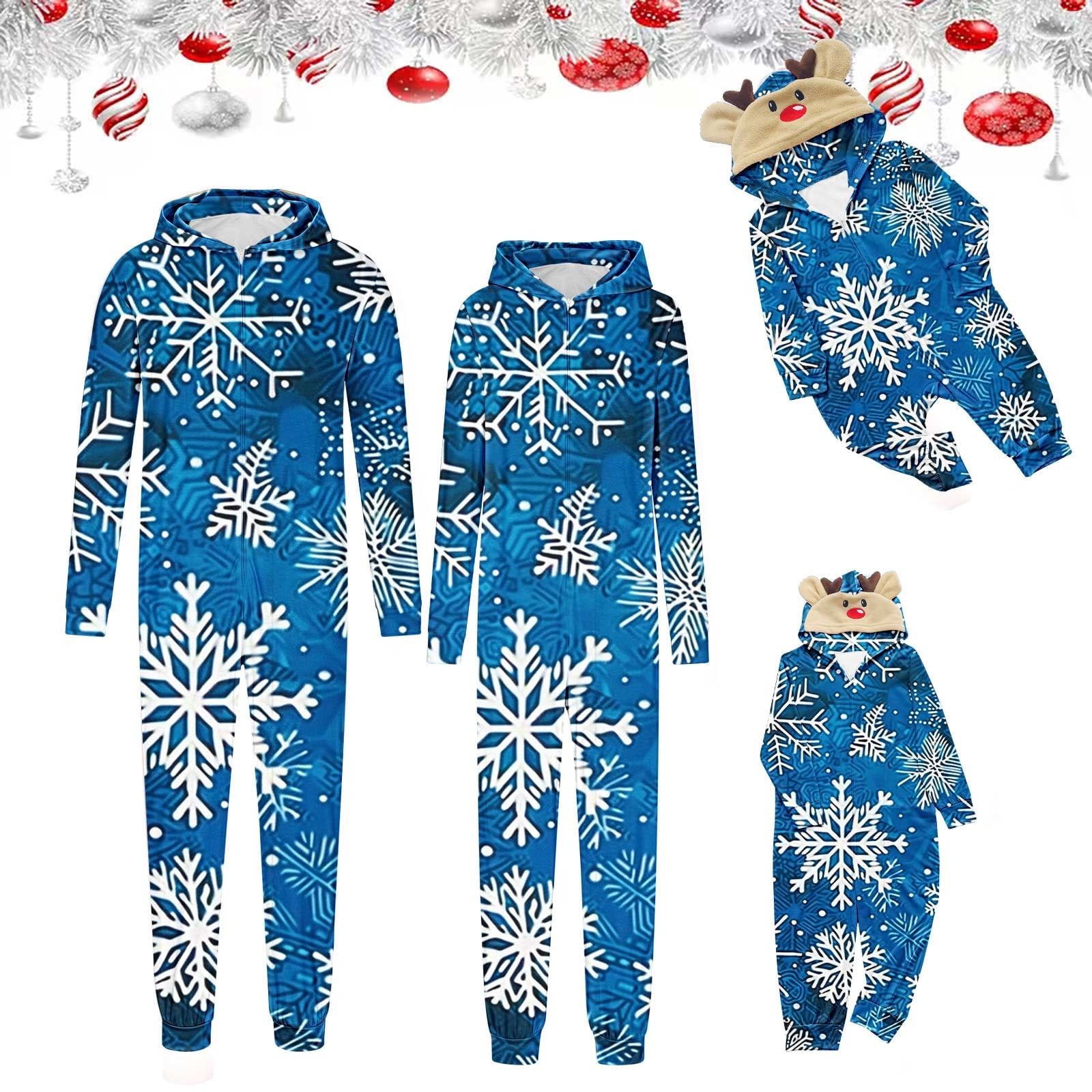 Family Christmas Pajamas Cozy Christmas Hooded Pajamas Christmas Family ...
