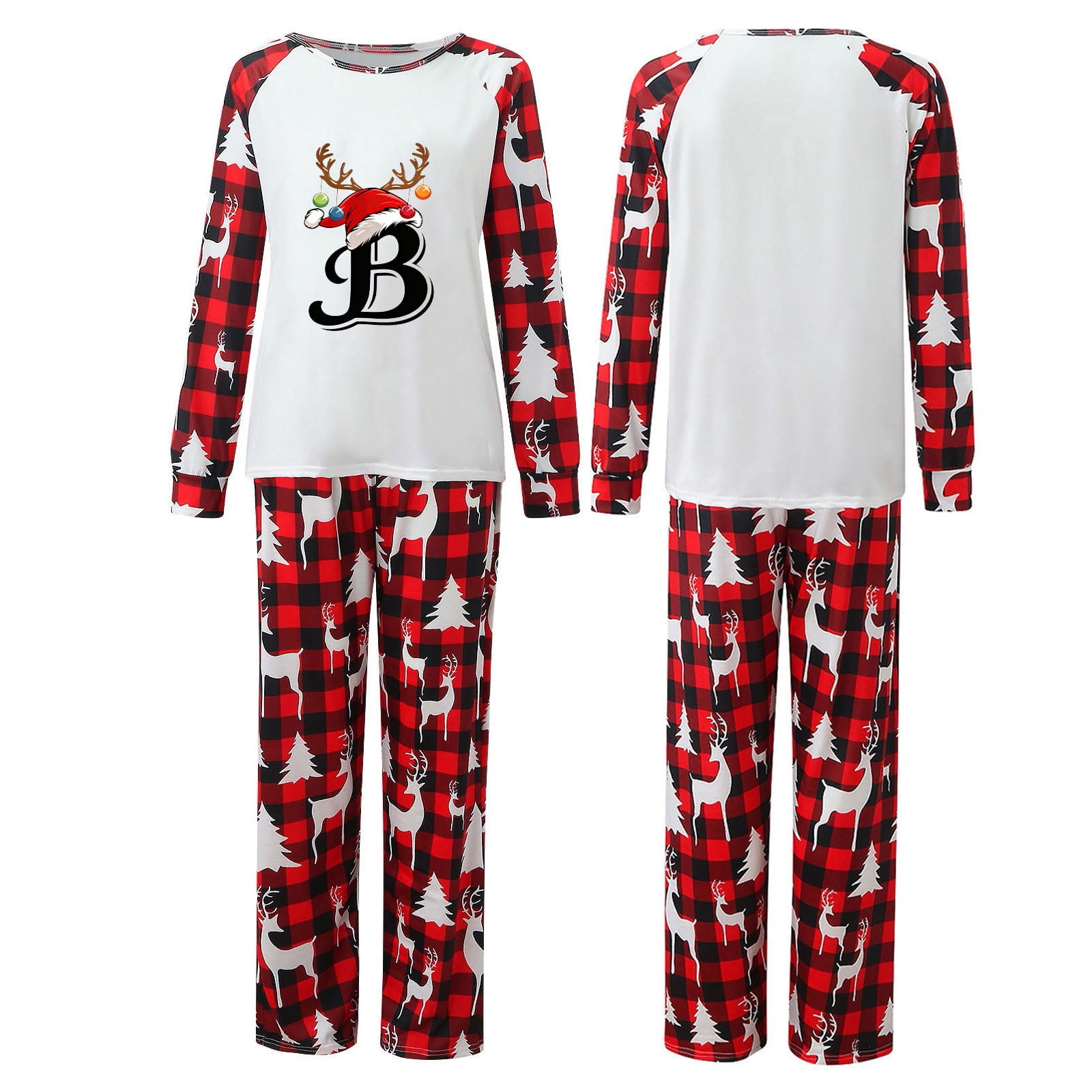 Family Christmas Pajamas Matching Sets Graphic Alphabet Letter Printed ...