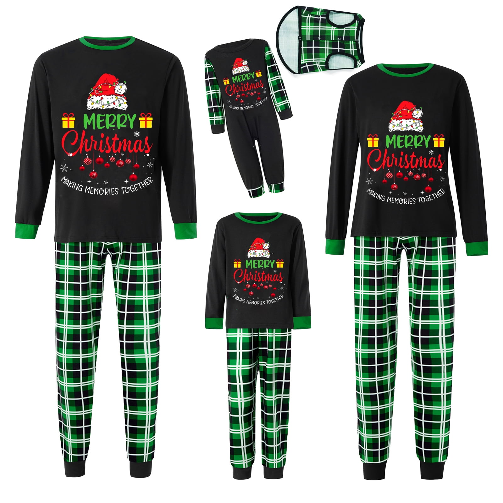 Family Christmas Pajamas Matching Sets Long Sleeve Sleepwear Nightwear ...