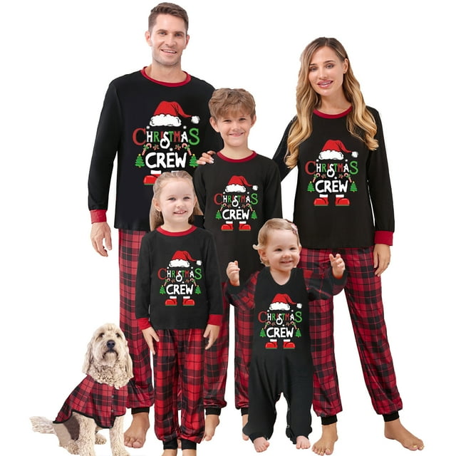 Family Christmas Pajamas Matching Sets Santa Claus Print Long Sleeve ...