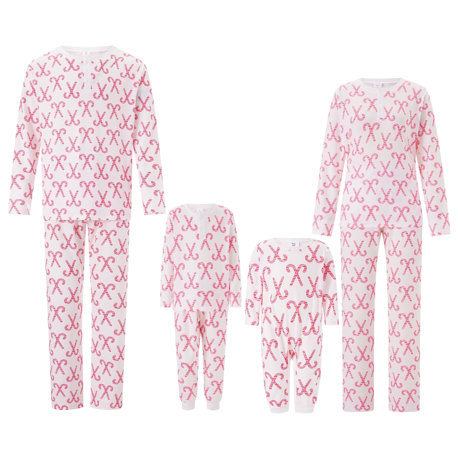 Family Christmas Pajamas Pjs Matching Sets Christmas Candy Cane Holiday ...