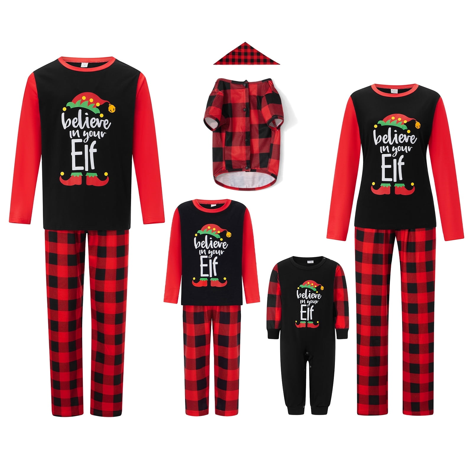 Family Christmas Pajamas Pjs Matching Sets Holiday Pajamas Xmas Jammies ...