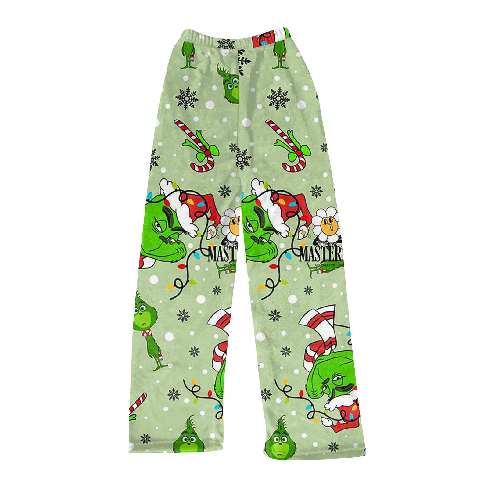 Family Christmas Pants Cozy Holiday Pajama Pants for Adults Soft Fleece ...