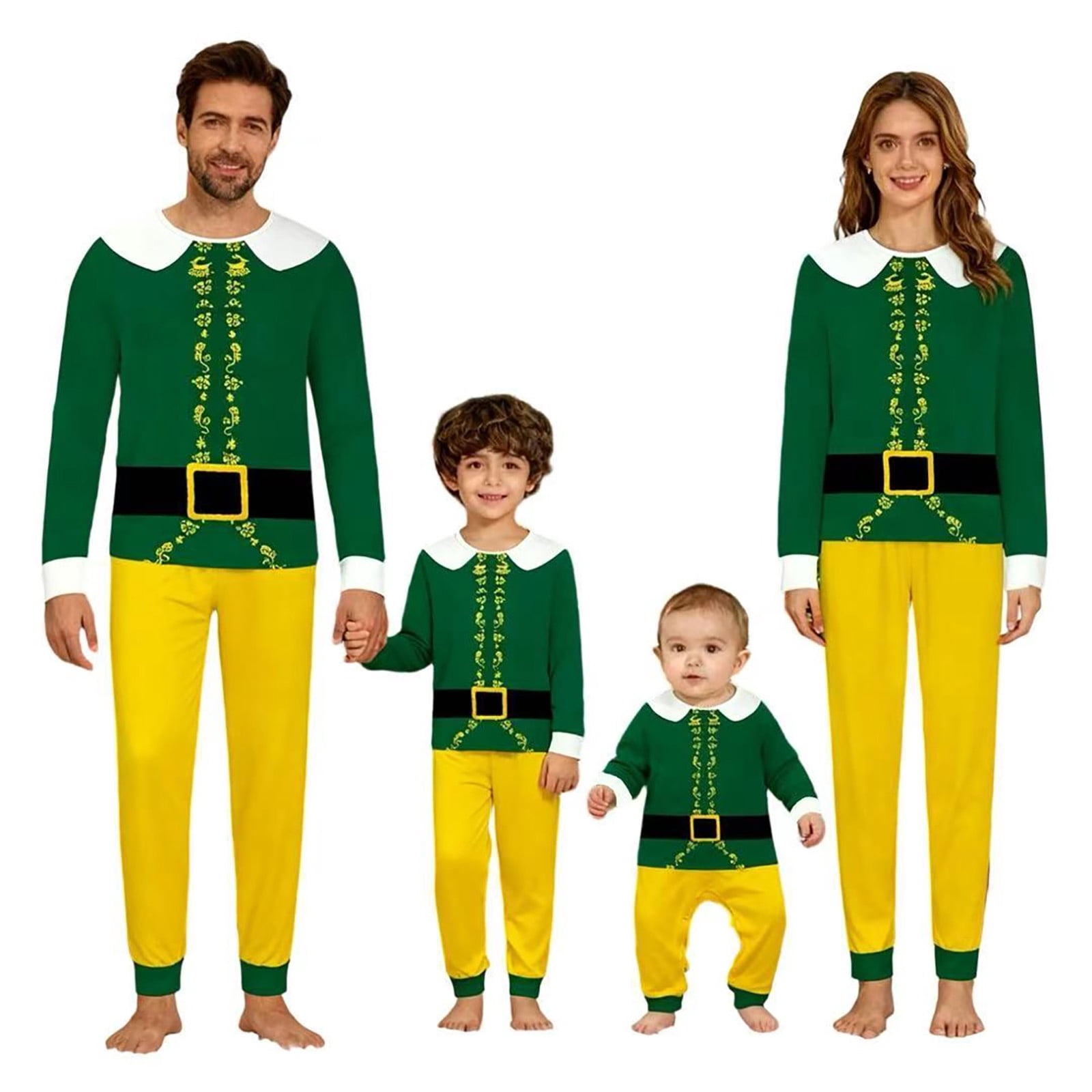 Family Christmas Pjs Matching Sets Comfy Christmas Elf Pajamas Long ...