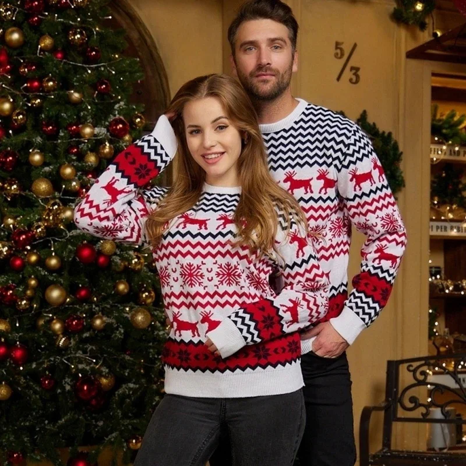 Family Christmas Sweater 2024 New Women Men Couples Matching Clothes ...