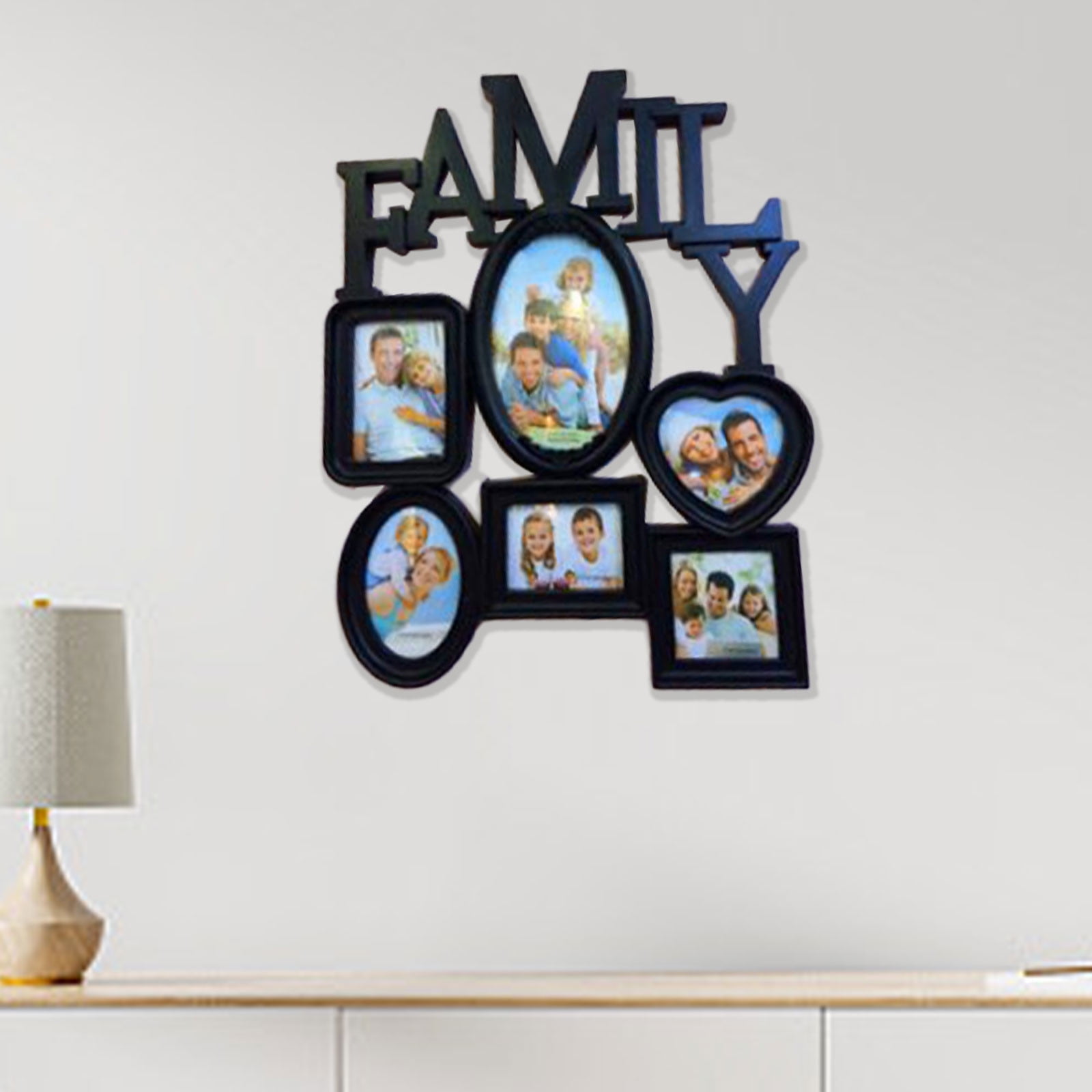 Family Combo Photo Frame for Wall or Tabletop Display | Holds 6 Photos ...