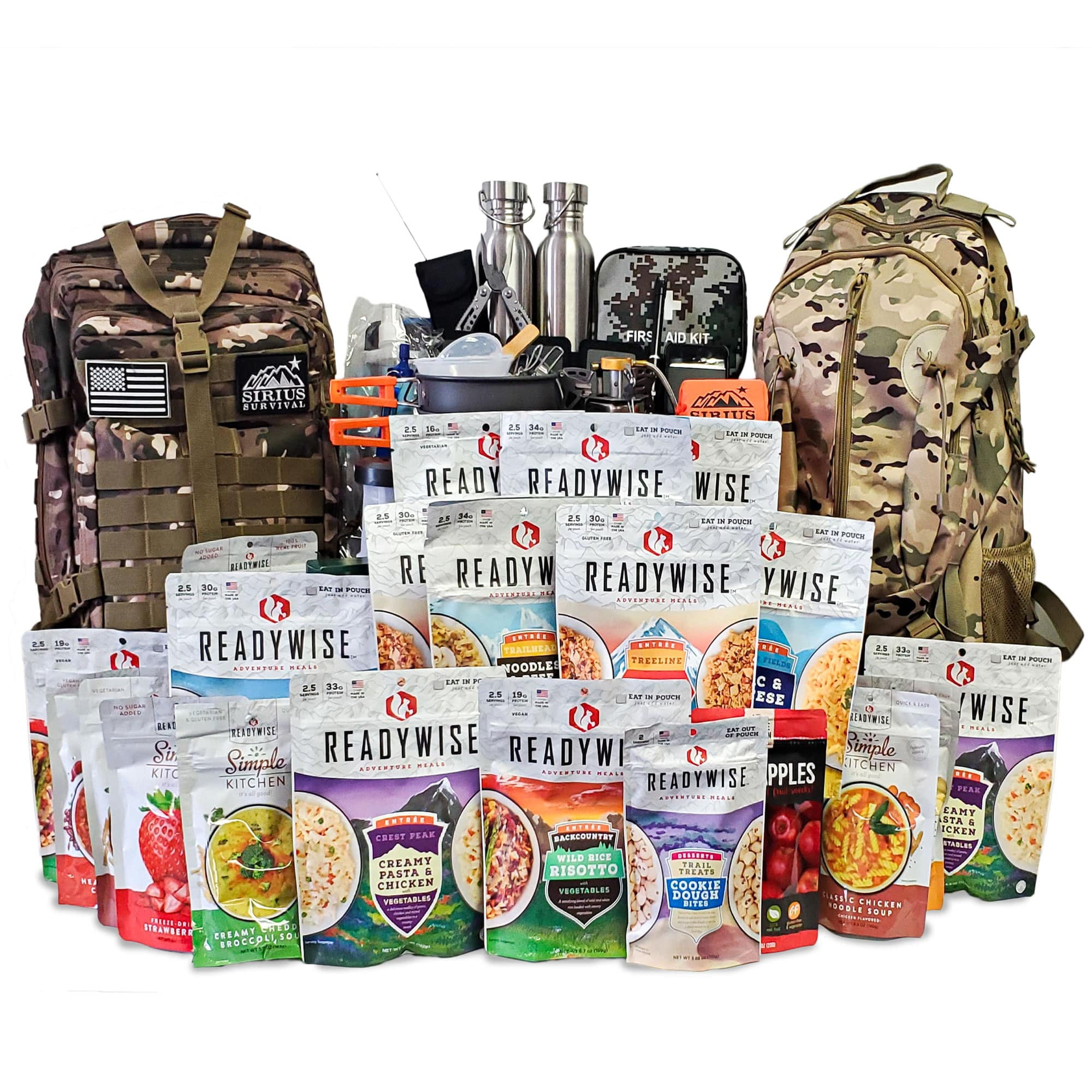 Family Comfort 72hr Emergency Survival Kit/Backpack for 2 - ReadyWise ...