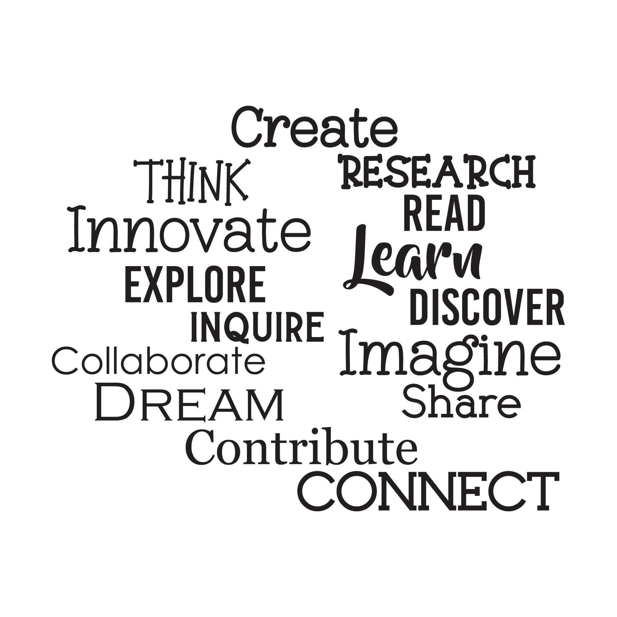 Family Create Research Read Learn Inspiring Office Wall Decal ...