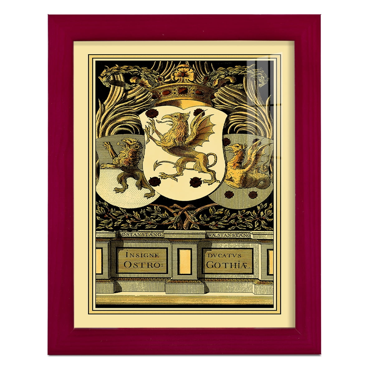 Family Crest II -Framed Print w/glass-Cherry Red - Walmart.com