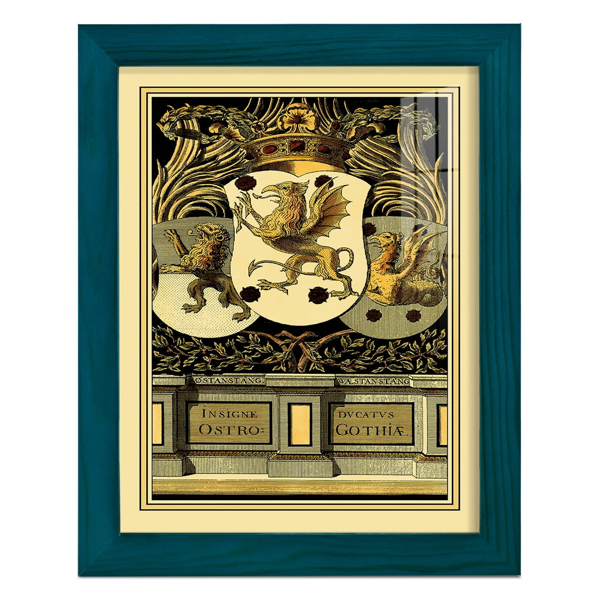 Family Crest II -Framed Print w/glass-Ocean Blue - Walmart.com