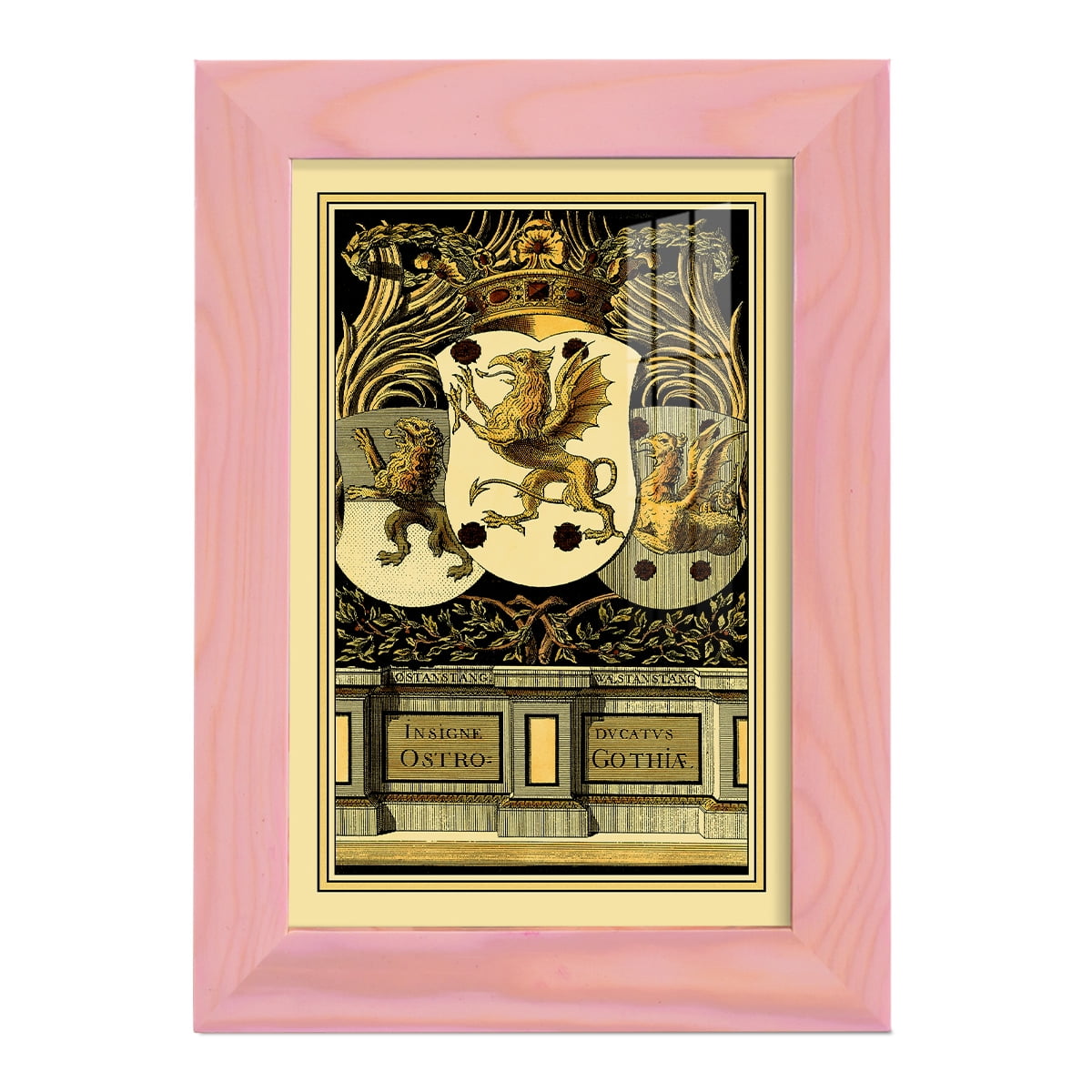 Family Crest II -Framed Print w/glass-Sunset Pink - Walmart.com