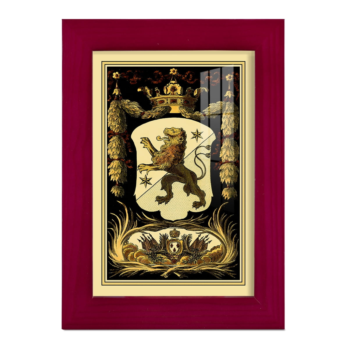 Family Crest III -Framed Print w/glass-Cherry Red - Walmart.com