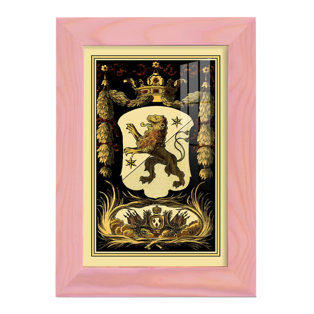Family Crest III -Framed Print w/glass-Sunset Pink - Walmart.com