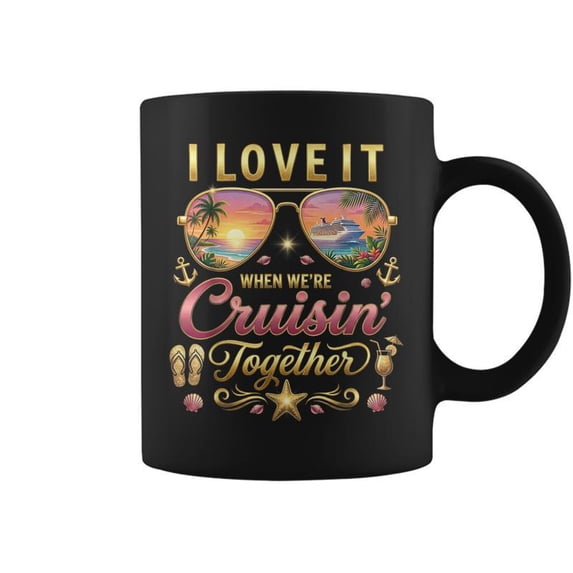 Family Cruise 2026 Cruisin Together Gold Girls Cruise Coffee Mugs ...