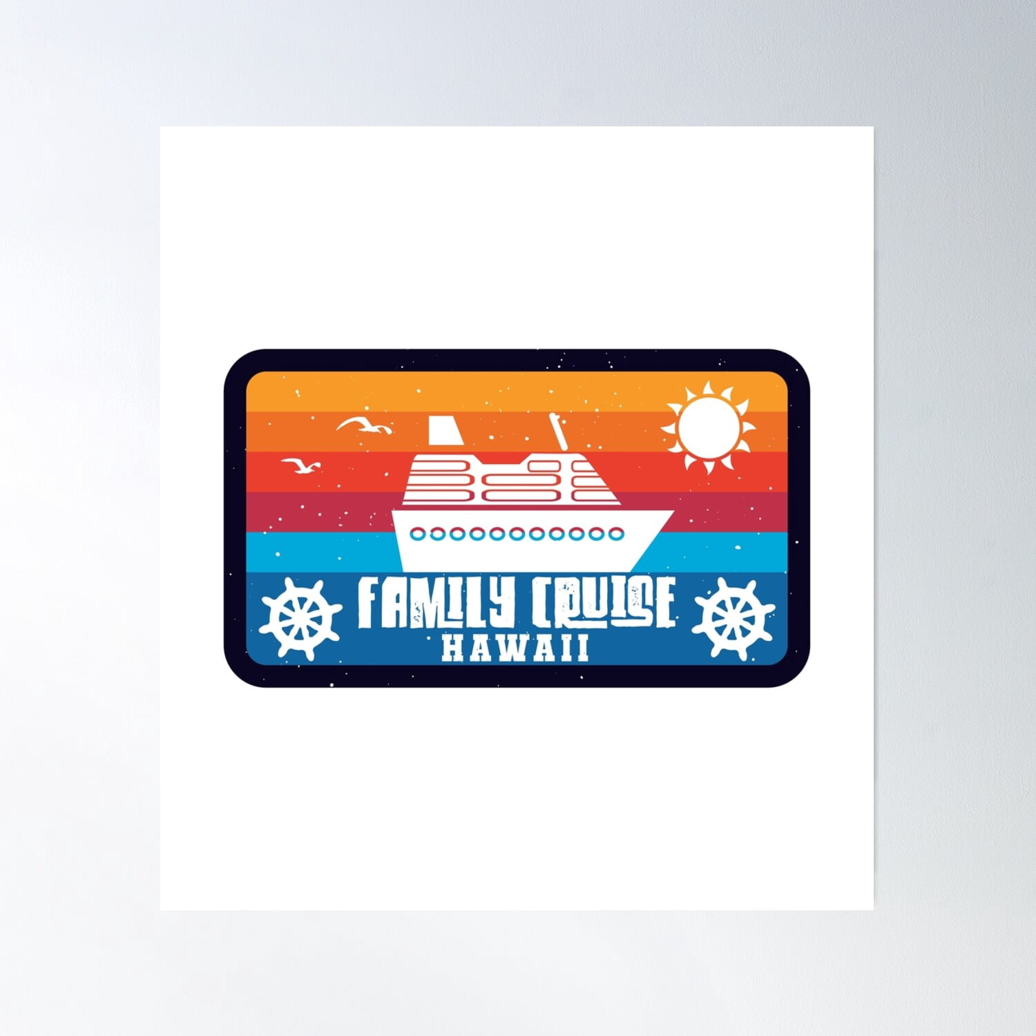 Family Cruise Hawaii - Vintage Retro Style Poster Wall Art Modern Wall ...