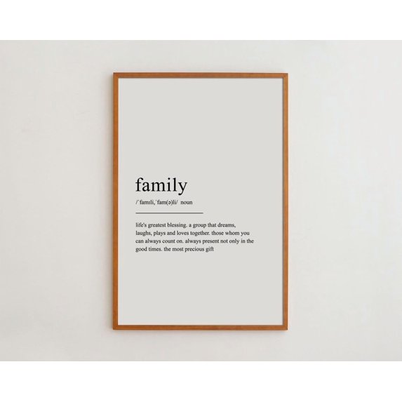 Family Definition Art Print Poster Black And White Matte Poster, Size X ...