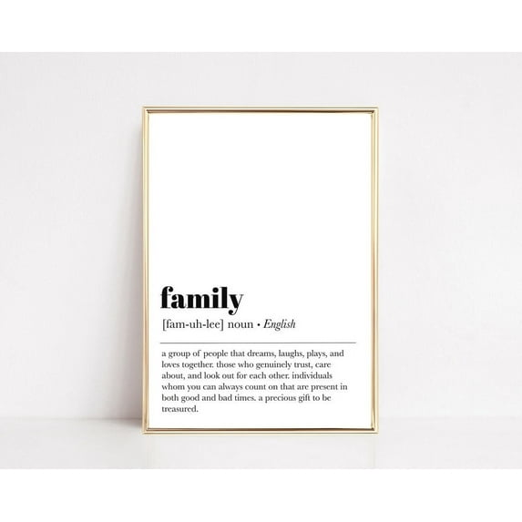 Family Definition Illustration Minimalist Living Room Wall Art ...