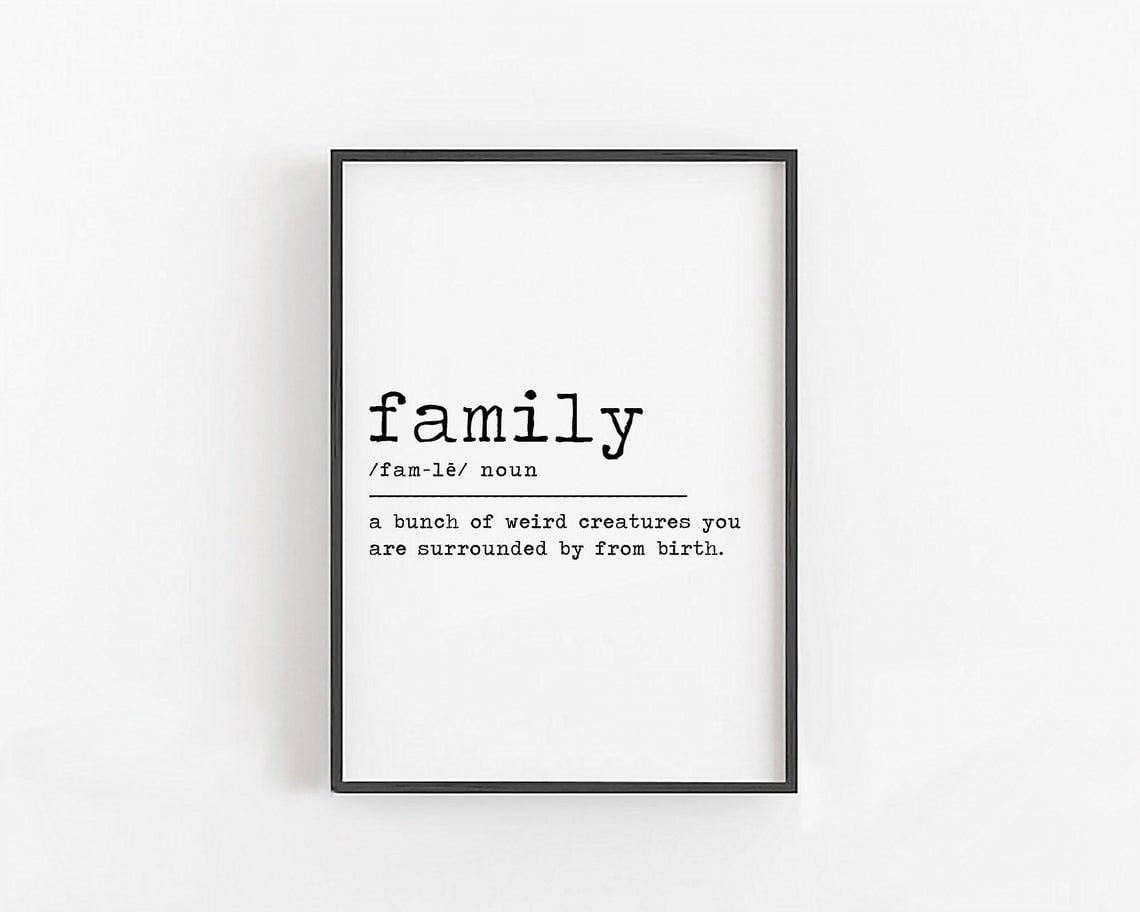 Family Definition Print Family Gifts Mom Gift Dad Gift Parents Gift ...