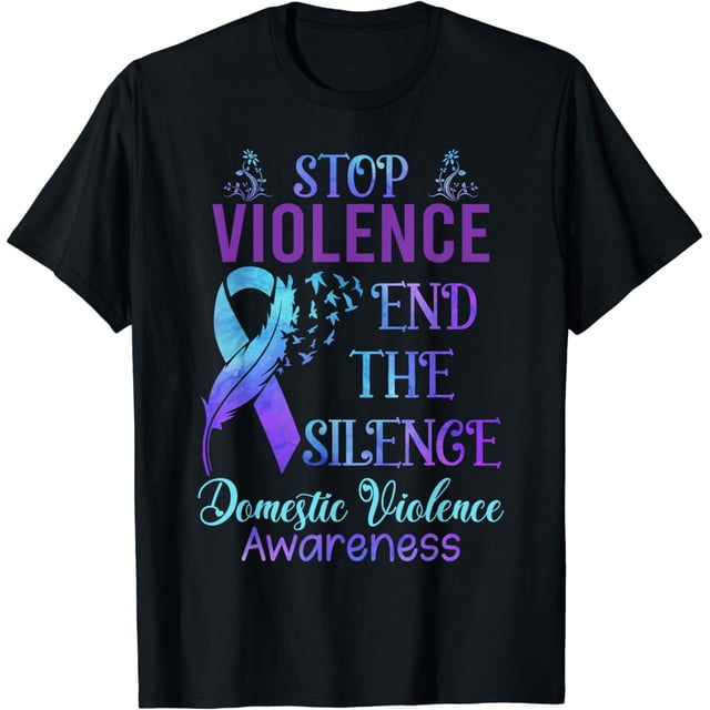 Family Domestic Violence Awareness Purple Ribbon T-Shirt - Walmart.com