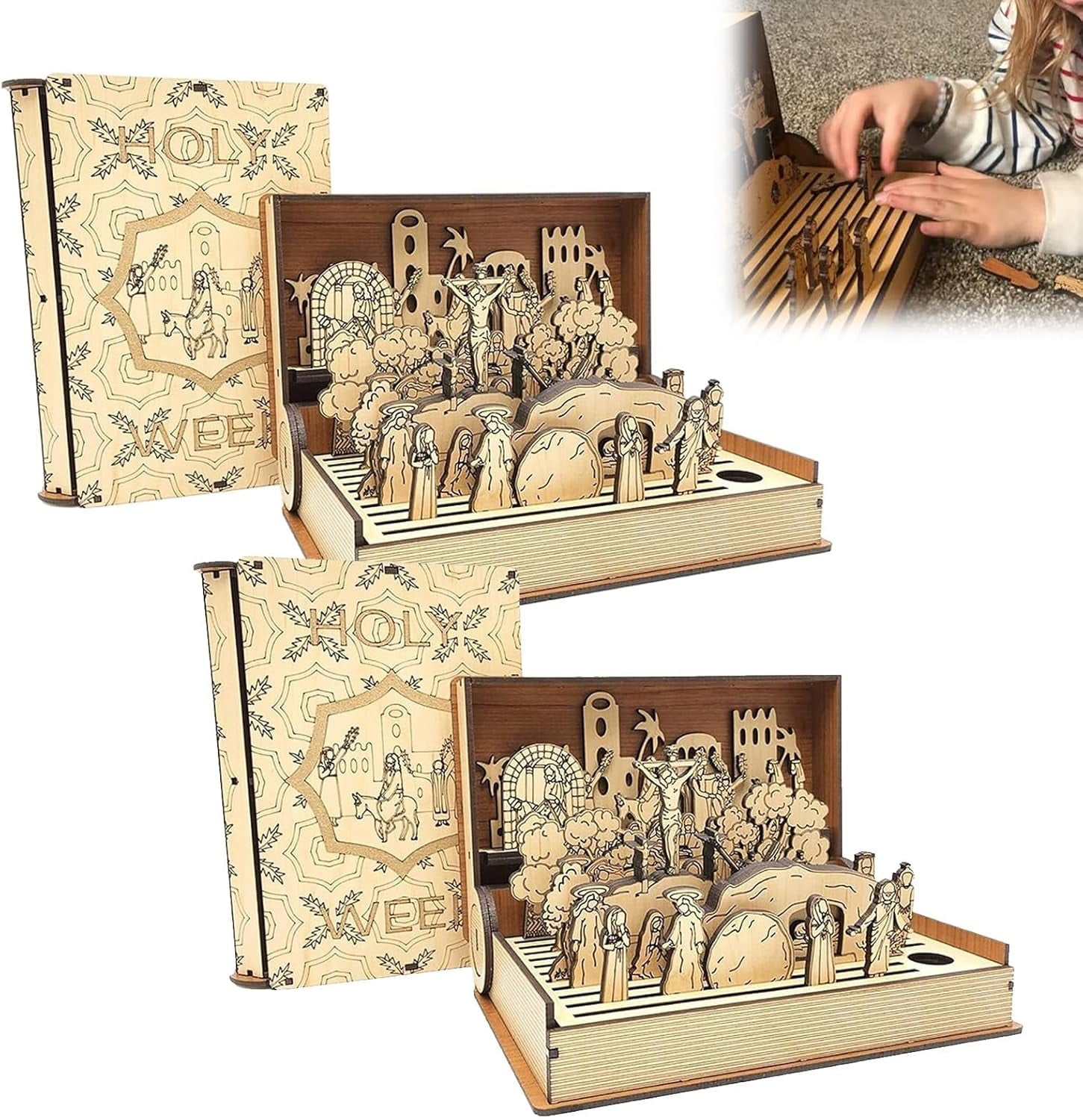 Family Easter Holy Week Gift Easter Resurrection Scene Decor Wooden ...