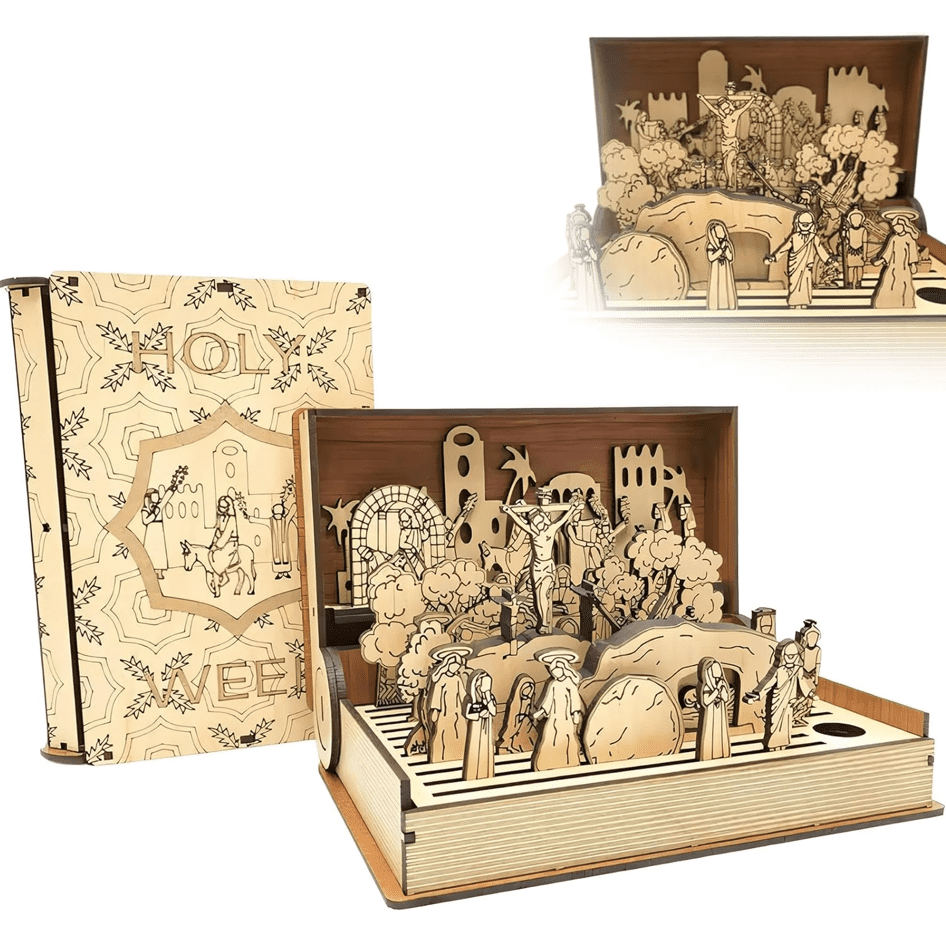 Family Easter Resurrection Scene - Holy Week Decor, Handmade Religious ...