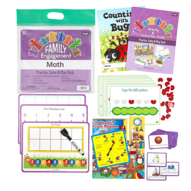 Family Engagement Math ? Practice, Solve & Play Pack - PreK - Walmart.com